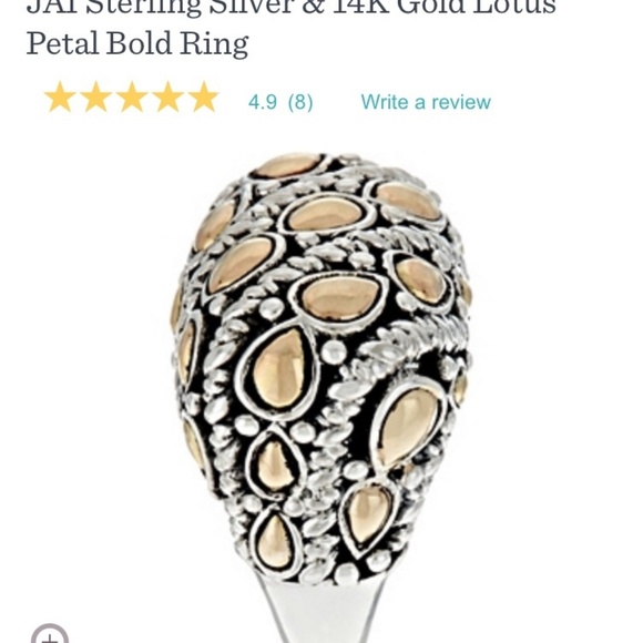 JAI | Jewelry | Sterling Silver 4k Gold Lotus Petal Bold Ring | Poshmark
